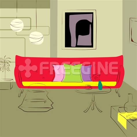 붉은 소파가 있는 거실ai 유토이미지 상세페이지 베이직샵 일러스트 17228998