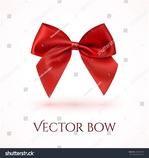 Realistic Red Bow Ribbon Vector Illustration 240294994 Shutterstock