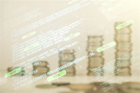 premium photo abstract virtual coding illustration on coins