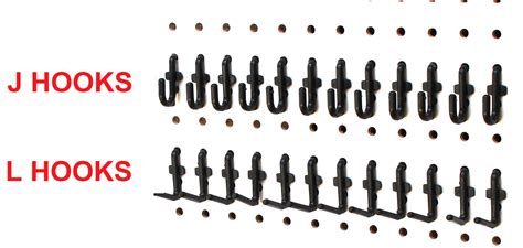 J And L Style Plastic Black Pegboard Locking Hooks Kits Mulit Packs