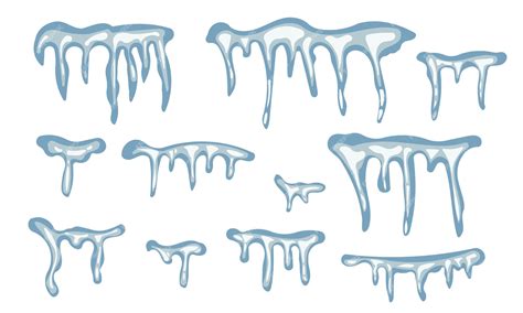 Premium Vector Set Ice Floe Frozen Water Piece Iceberg And Icicles In