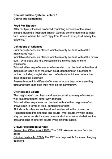 Cjs Lecture 6 Criminal Justice System Lecture 6 Courts And