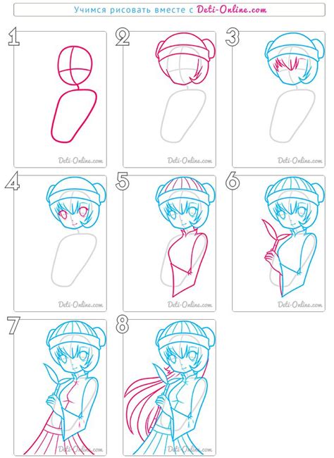 Как нарисовать аниме девочку Anime Cards Draw