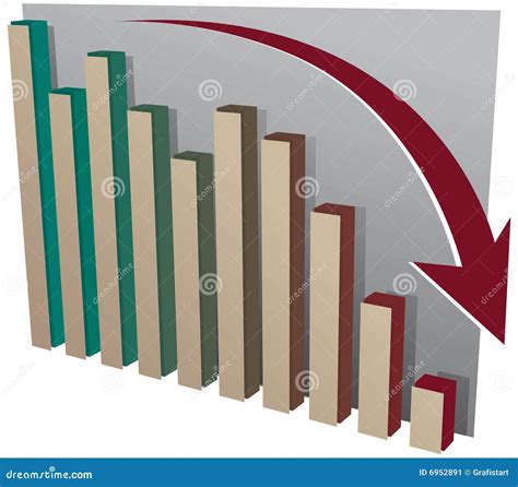 Bar Chart With Arrow Going Down Stock Vector Illustration Of Chart Crash 6952891