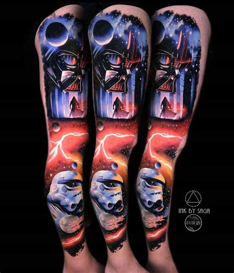 Star Wars Leg Piece Star Wars Tattoo Sleeve Sleeve Tattoos Star Wars Tattoo