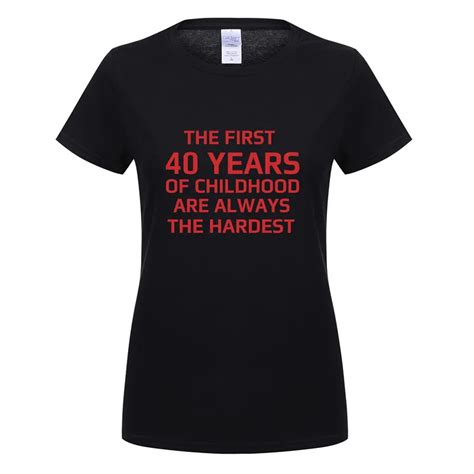 Omnitee Cool 40 Years Old T Shirts Women O Neck Cotton Short Sleeve