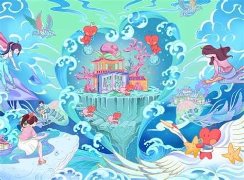 心相印 海洋之心 花卷爱画画 站酷ZCOOL