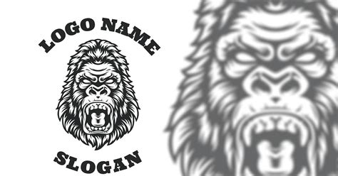 Логотип гориллы Графические шаблоны Envato Elements