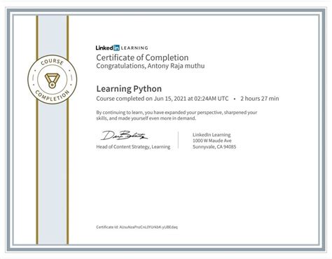 rajamuthu s on linkedin linkedin learning python certificate