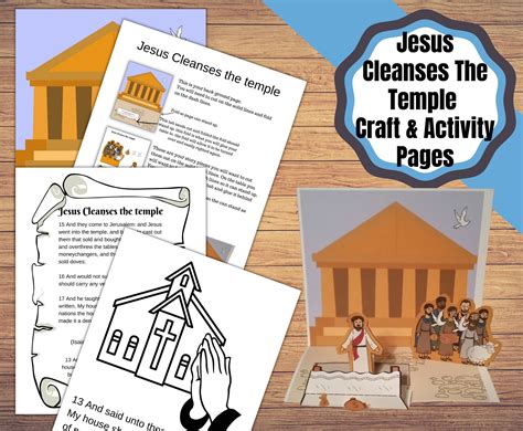 Printable Jesus Cleanses The Temple Craft Coloring Scripture Pages