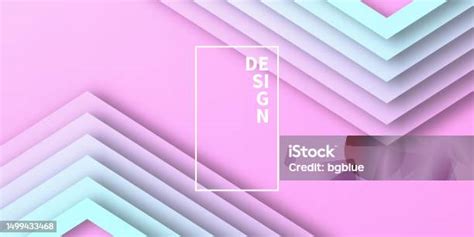 기하학적 모양과 핑크 그라데이션이 있는 추상적인 디자인 트렌디한 배경 3차원 형태에 대한 스톡 벡터 아트 및 기타 이미지 3차원 형태 갈매기표 수장 광대한 Istock