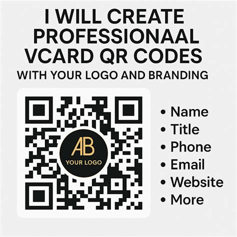 Create Professional Vcard Qr Codes With Your Logo And Branding By Letlakeworkforu Fiverr