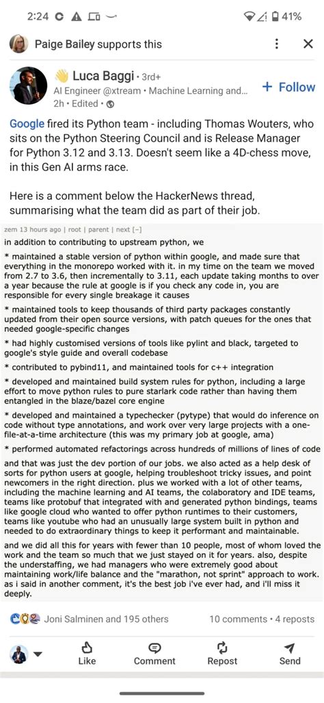 谷歌python团队全员被裁——负责内部python所有基础设施、曾对数亿行代码执行自动重构 Techug — Techug