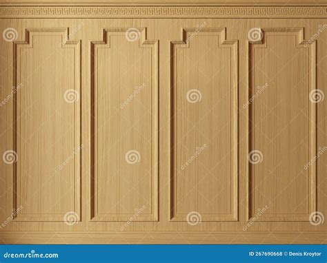 Classic Wall With Vintage Brown Wood Panels Stock Illustration