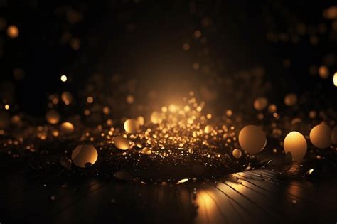 Premium Photo Golden Particles Bokeh Decorative Background