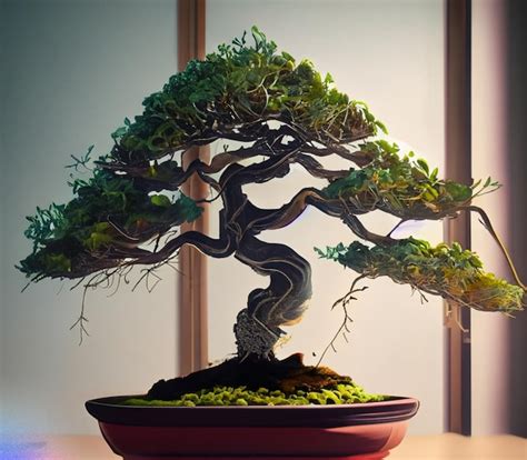 Premium Ai Image Beautiful Potted Bonsai Ornamental Plants For Indoor