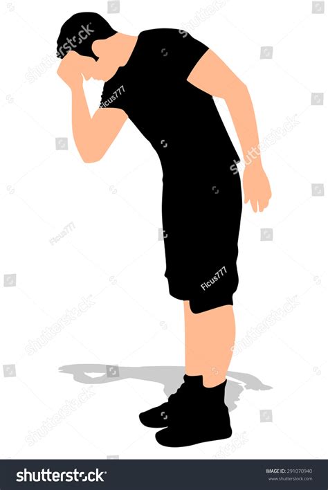 Silhouette Depressed Man Stock Vector Royalty Free 291070940