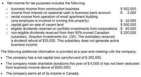 Net Income For Tax Purposes Includes The Following O Chegg
