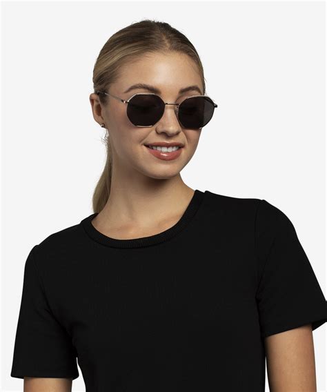 Elsa Geometric Silver Frame Prescription Sunglasses Eyebuydirect