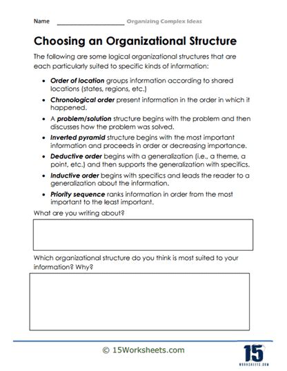 Organizing Complex Ideas Worksheets 15