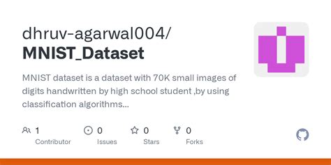 Github Dhruv Agarwal004mnistdataset Mnist Dataset Is A Dataset
