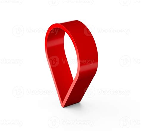 red map pointer 3d pin location symbol isolated on white background 3d illustration 10375216
