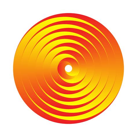 Yellow And Red 3d Gradient Swirl Circle Logo Vector Optical Illusion Circular Spiral Vortex