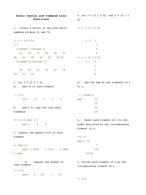 Matlab Answers Pdf Matrix Mathematics Array Data Structure