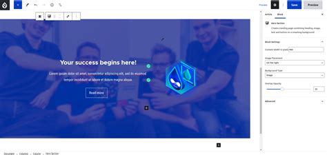 adding a hero banner block in the drupal gutenberg module