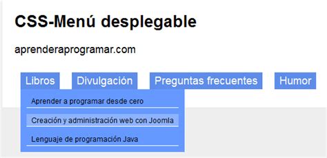 Menú Desplegable Css Horizontal Efecto Dropdown Ejemplo De Código