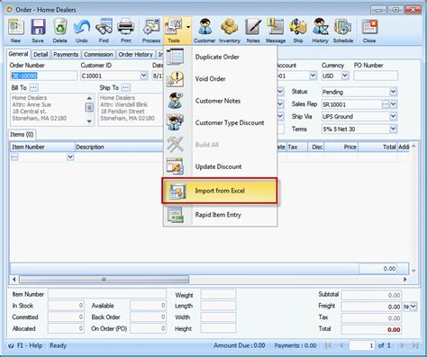Sales Import Order From Excel