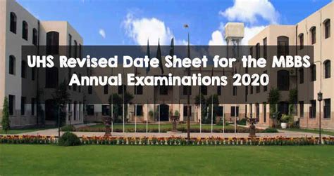 Uhs Revised Date Sheet For The Mbbs Annual Examinations 2020 21