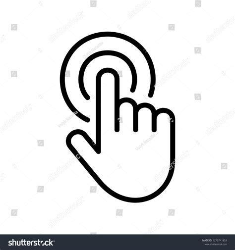 Hand Cursor Icon Click Isolated On Stock Vector Royalty Free Shutterstock