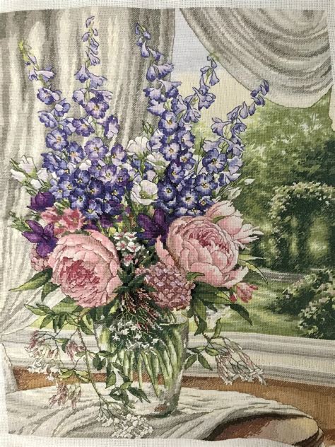 Fo Peonies And Delphiniums By Dimensions Rcrossstitch