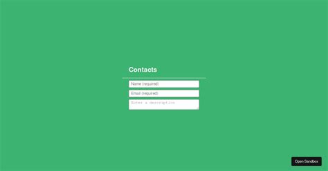 Simple Crud Contact Form Challenge Codesandbox