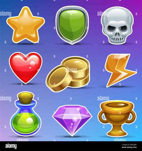 Game Icons Cartoon Icons For Game Or User Interface Vector Set Eps 10