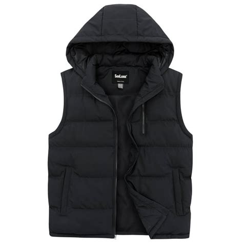 Soularge Mens 4xl Big And Tall Winter Puffer Vest With Detachable Hood