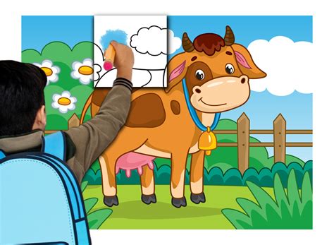 Póster gigante para colorear Vaca Manualidades de papel para niños