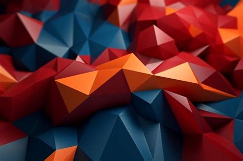 Premium Photo D Rendering Of Abstract Bright Polygonal Triangles With A Variety Of Surfaces
