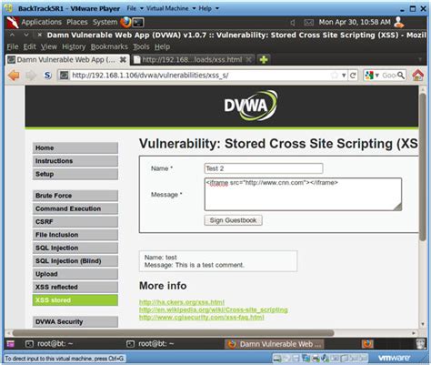 Damn Vulnerable Web App Dvwa Lesson 9 Cross Site Scripting Xss