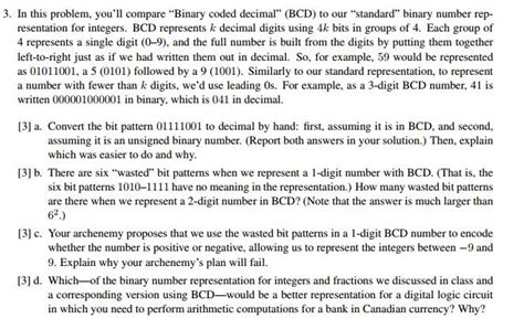 Solved In This Problem You Ll Compare Binary Coded Chegg