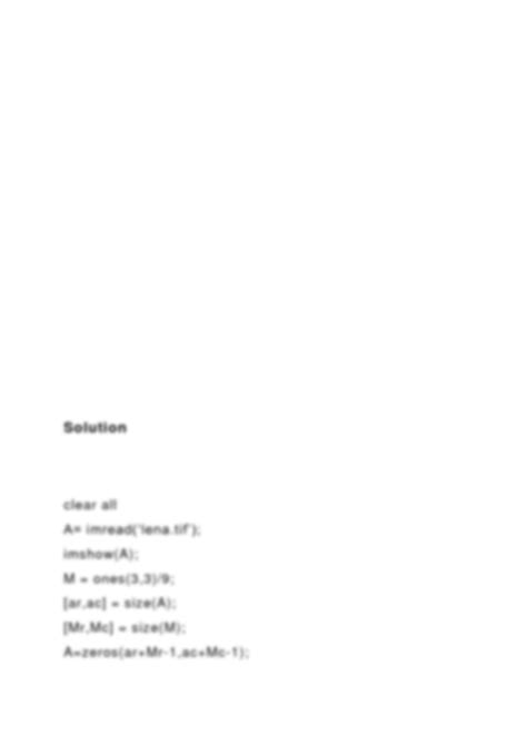 SOLUTION How To Make A 3x3 Mean Filter In Matlab I Need The Written