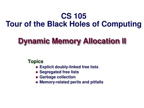 Ppt Understanding Dynamic Memory Allocation Methods In Computing