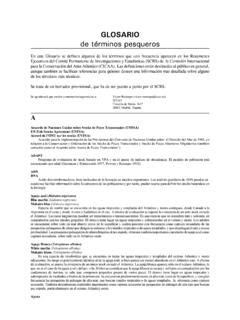 GLOSARIO de términos pesqueros ICCAT glosario de t 233 rminos