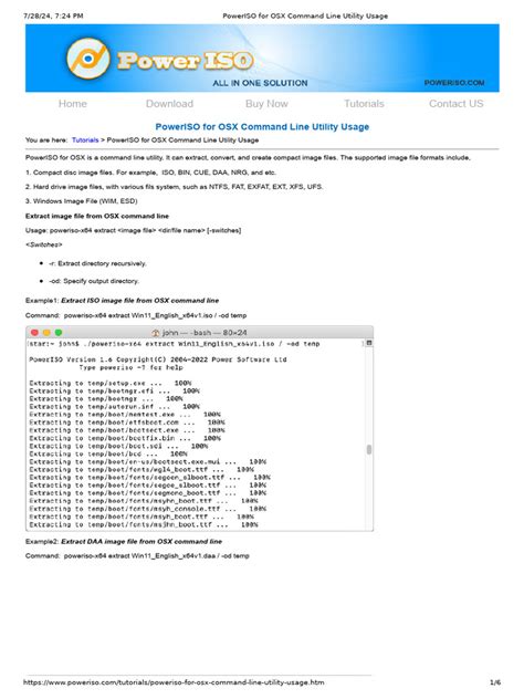 Poweriso For Osx Command Line Utility Usage Pdf Command Line