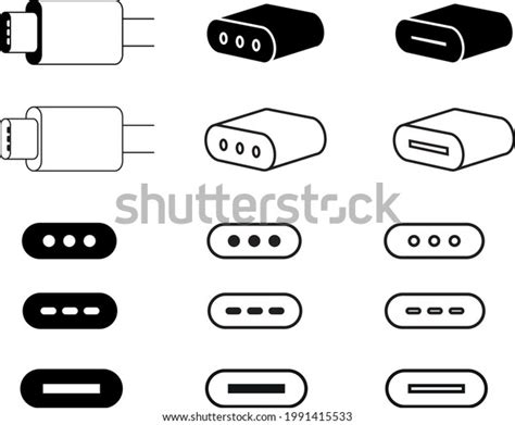 Usb Type C Icon Vector Illustration Stock Vector Royalty Free Shutterstock