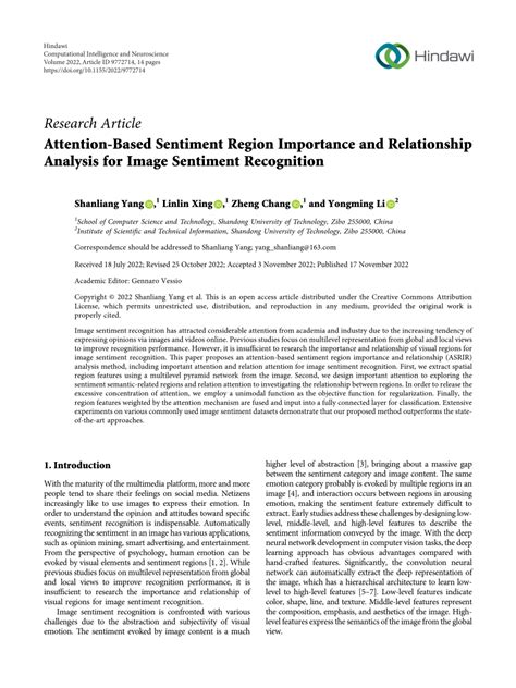 PDF Attention Based Sentiment Region Importance And Relationship Analysis For Image Sentiment
