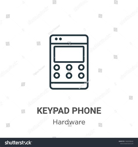 Keypad Phone Outline Vector Icon Thin Stock Vector Royalty Free