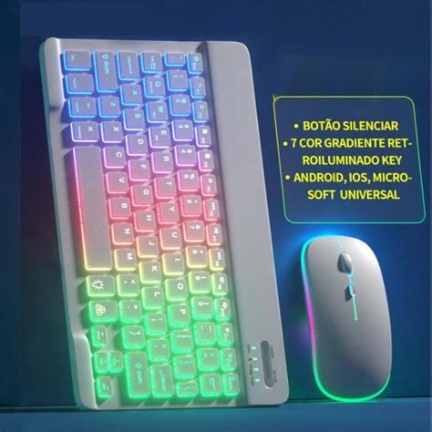 【local Shipment】rgb Wireless Rainbow Backlit Bluetooth Keyboard With Touchpad And Mini Mouse For