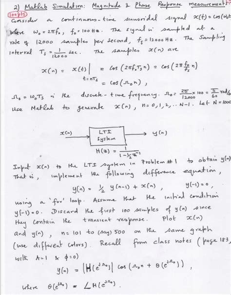 Solved A 12000 2 Matlab Simulation Magnitude Phase Chegg